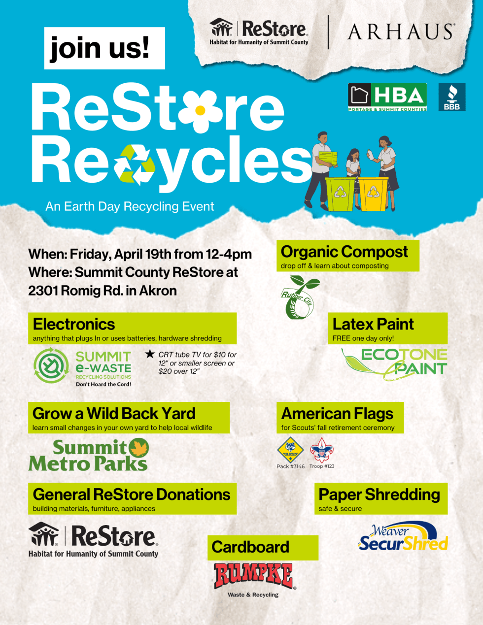ReStore Recycles, an Earth Day Recycling Event | Habitat for Humanity ...